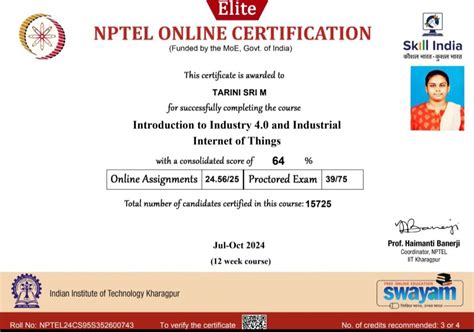Tarini Sri M On Linkedin I Successfully Completed My Nptel Course On