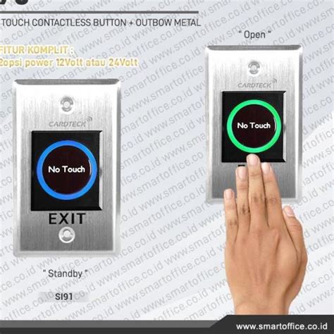 jual no touch exit push button stainless rfid or fingerprint access door tanpa exit shopee