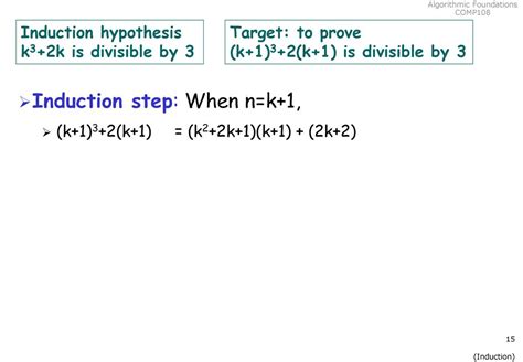 Comp108 Algorithmic Foundations Mathematical Induction Ppt Download