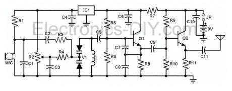 FM Transmitter With Varactor Diode Tuning Signal Processing Circuit Diagram SeekIC Com