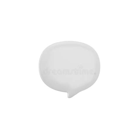 3d Glossy White Empty Speech Bubble Vector Render Rounded Shape Text Bubble Volume Dialogue