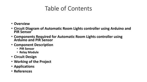 Automatic Room Light Controller Using Arduinom And Pir Sensor Pptx Home Appliances Home And Garden