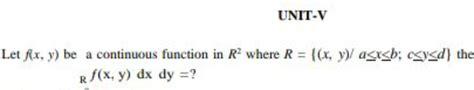 unit vlet f x y be a continuous function in r2 where r { x y a≤x≤b c≤