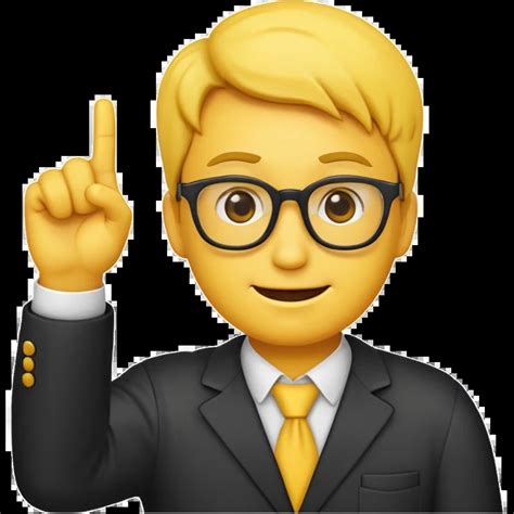 Nerd Emoji Holding Up One Finger Emoji Ai Emoji Generator
