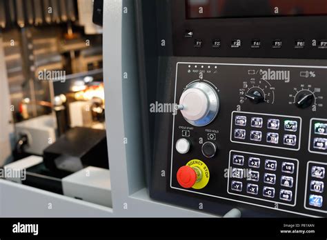 Control Panel Of Modern CNC Machine Selective Focus Stock Photo Alamy