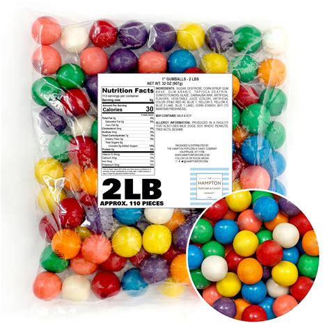 1 Inch Gumballs For Esf27 Gumball Machine Approx 110 Pieces 2lb Bulk