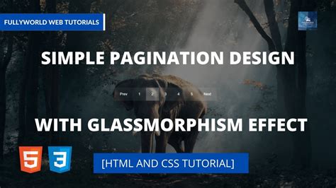 Simple Pagination Design With Glassmorphism Effect Html And Css Tutorials Youtube