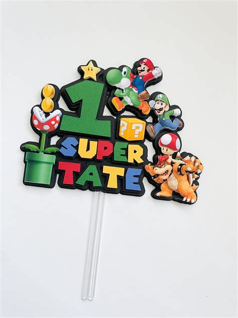 Super Mario Inspired Cake Topper Etsy Uk