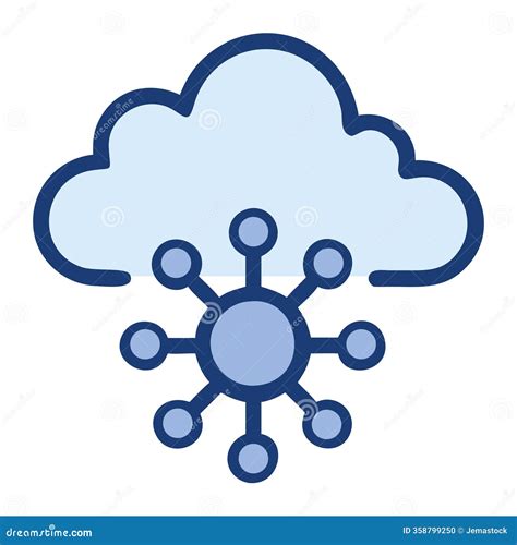 Cloud Computing Distributed Network System Stock Illustration