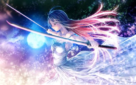 Anime Girl With A Sword Wallpapers Wallpaper Cave