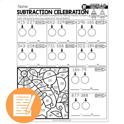 Lucky To Learn Math 3 Digit Subtraction Friendly Numbers Lesson 3