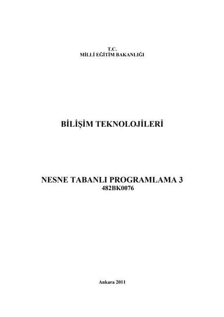 Nesne Tabanlı Programlama 3 Pdf