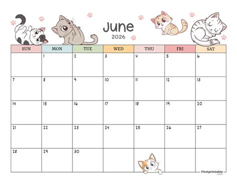 Free June Calendar 2026 Printable Plan Your Summer Ahead — Calendars 123