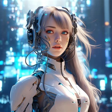 Premium Photo Robotic Anime Girl 3d Model Generate Ai