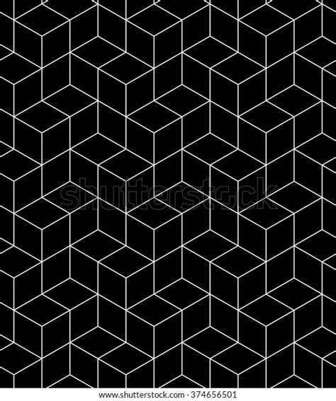 Futuristic Continuous Black Pattern Illusive Motif Stock Vector Royalty Free 374656501