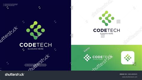 Simple Tech Coding Programer Logo Design Stock Vector Royalty Free