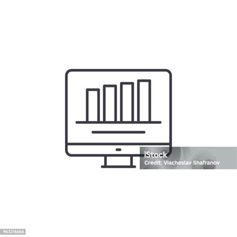 가로 막대형 차트 선형 아이콘 개념입니다 가로 막대형 차트 선 벡터 기호 상징 그림 3차원 형태에 대한 스톡 벡터 아트 및 기타 이미지 3차원 형태 가리기 개념