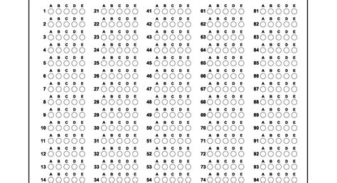 Printable Bubble Sheet