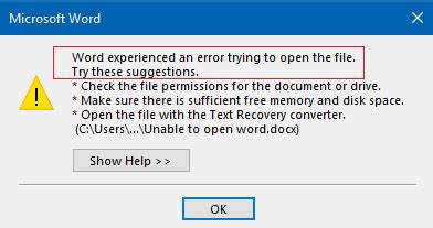 Doc Files Not Opening Word Word Excel