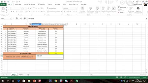FUNCION SUMA Y CONCATENAR EXCEL YouTube