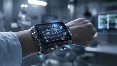 Clinical Wearable Tech Heart Rate And Vital Signs Monitoring In Hospital Settings Stock