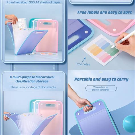 A4 Folder Organizer Expanding File Folder Organizer Clear Book Test Paper File Bag 3624cm