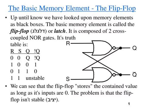 Ppt The Basic Memory Element The Flip Flop Powerpoint Presentation