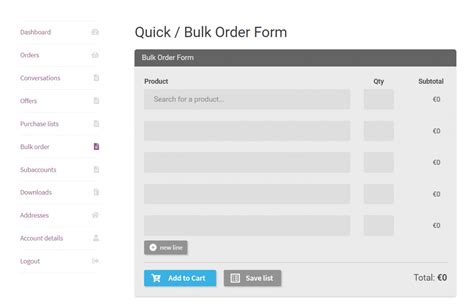Wholesale Bulk Order Form B2bking