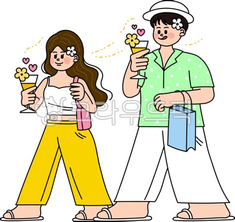 휴양지룩 칵테일 웰컴드링크 망고쥬스 프랜지파니 사진이미지일러스트캘리그라피 Hannaj작가