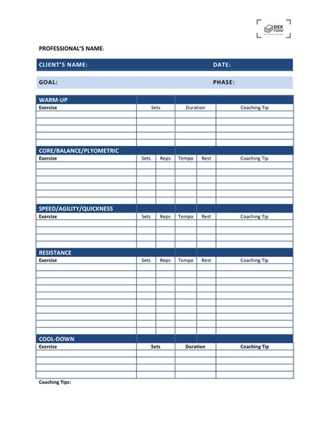 Workout Log Template Download Free Documents For PDF Word And Excel