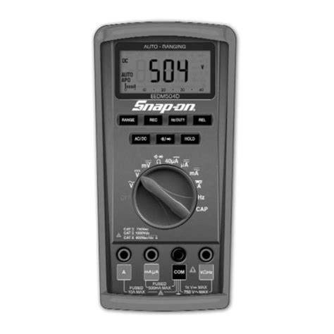 Snap On Eedm504d Instruction Manual Pdf Download Manualslib