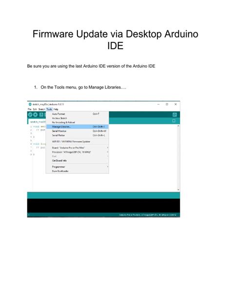 Firmware Upgrade Via Desktop Arduino Ide Pdf
