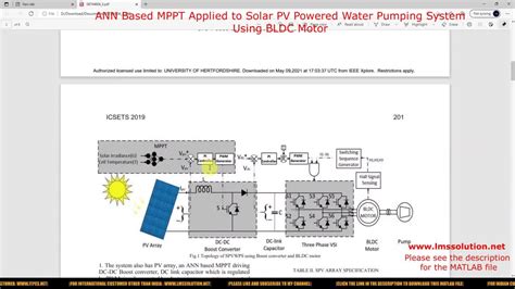 Ann Mppt Solarpv Waterpumping Bldcmotor Renewableenergy Lms Solution