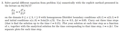 Solved Solve Partial Different Equation From Problem 1a