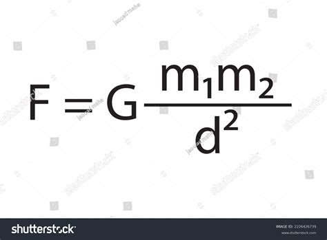Universal Law Gravitation Equation Formula Gravitational Stock Vector