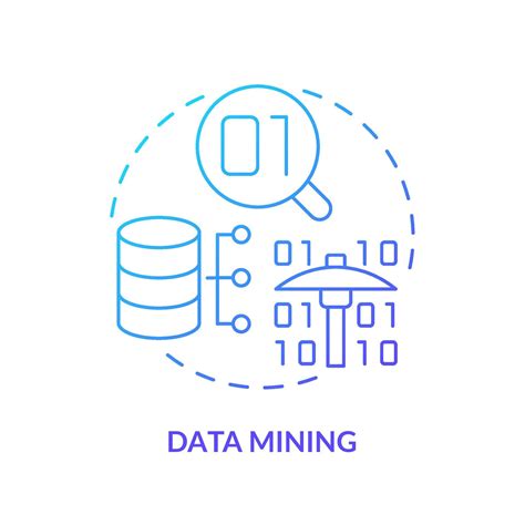 Data Mining Blue Gradient Concept Icon Examine Large Datasets Abstract Idea Thin Line