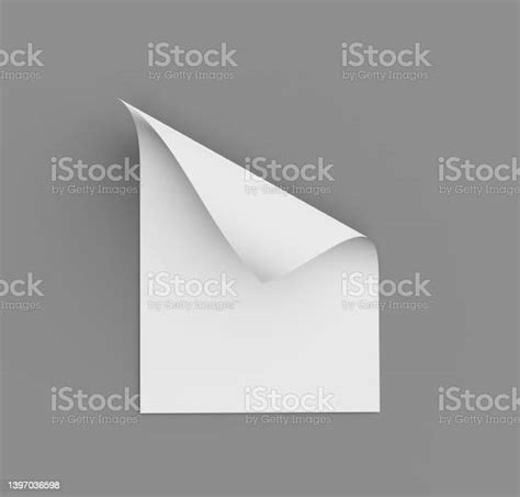 빈 종이 시트를 구부립니다 빈 종이 회색 배경에 그림자가있는 모형 A4 형식 용지 3d 일러스트 레이 션 3차원 형태에 대한 스톡 사진 및 기타 이미지 Istock