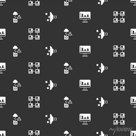 Set Monitor With Graph Chart Hierarchy Organogram Cloud Technology