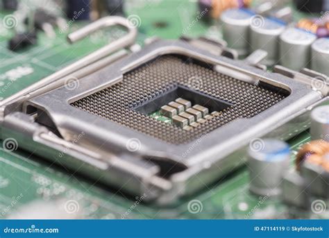 Computer Central Processing Unit Socket Stock Image Image Of Microprocessor Color