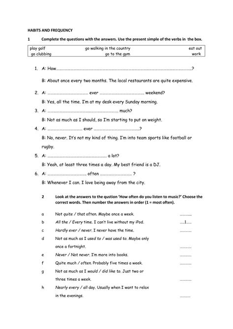 Frequency Live Worksheets