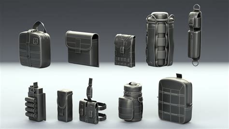 Military Tactical Pouches Kitbash Clean Topology S3art Store