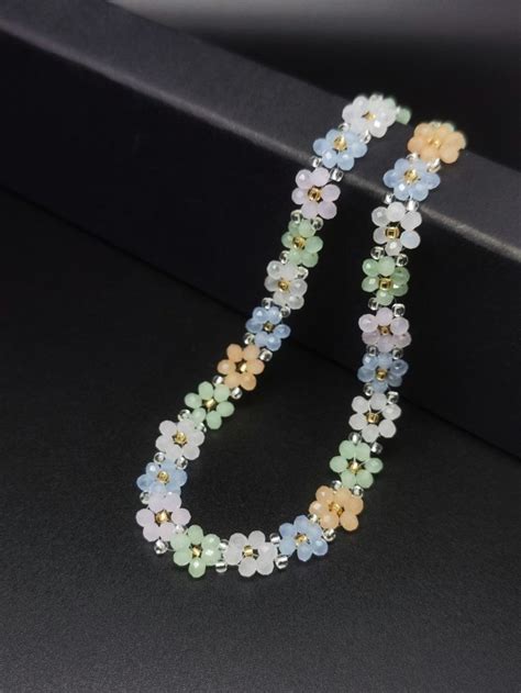 Чокер с цветами из бусин и японского бисера Instagram 7 STONES JEWELRY