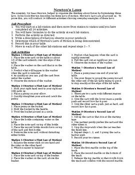 Newton S Laws Lab By Lessons By Lex TPT