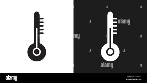 Thermometer Half Icon Logo Sign Vector Outline In Black And White Color Stock Vector Image And Art