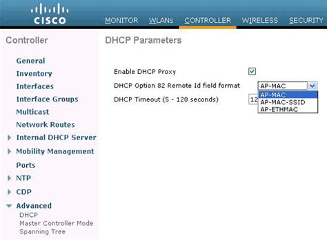 Wireless Lan Controller Dhcp Option 82 Configuration Example Cisco