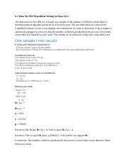6 1 Data Set HW Hypothesis Testing Data Set 2 Docx 6 1 Data Set HW Hypothesis Testing On Data