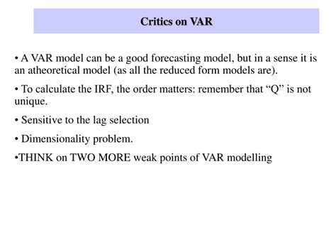 Ppt Var Models Powerpoint Presentation Free Download Id 366403