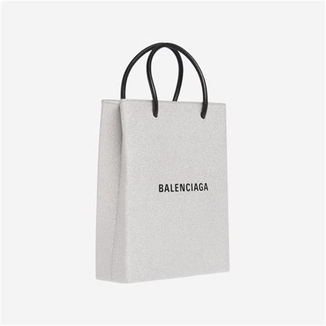 발렌시아가 스파클링 패브릭 라지 쇼핑백 실버 Balenciaga Kream