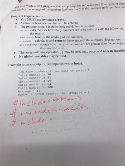 Solved 25 Pts Write A C Program That Will Prompt For And