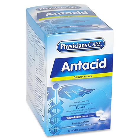 Physicianscare Antacid Medication Tablets For Heartburn Acm90089 Acm 90089 Office Supply Hut